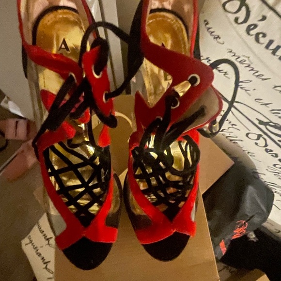 Shoes | Alba Red And Black Heels | Poshmark